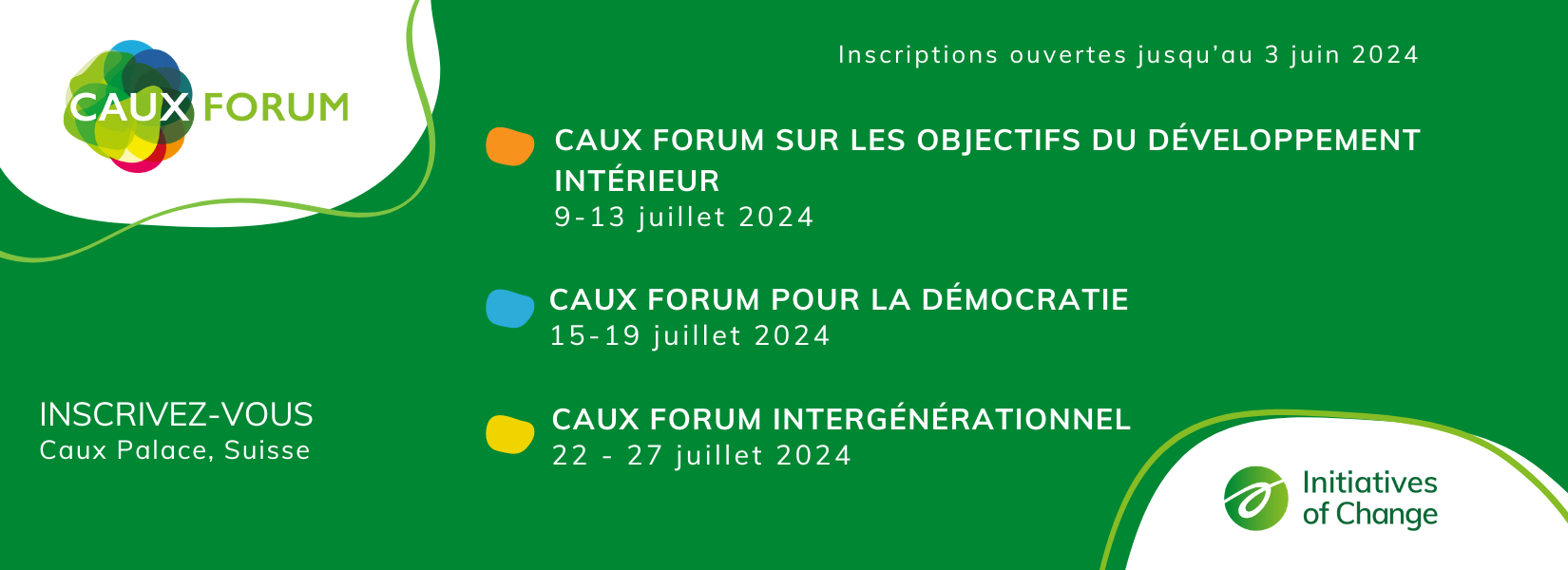 Newsletter Avril 2024: Inscrivez-vous au Caux Forum 2024 | IofC